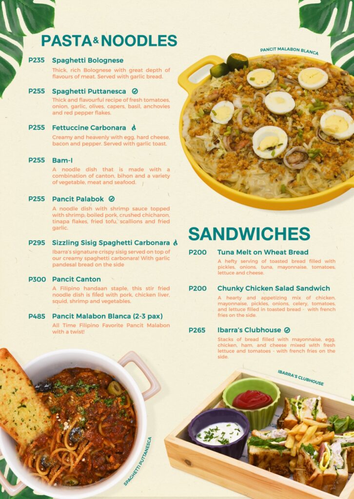 BISTRO IBARRA MENU – Ibarra's Venue & Catering